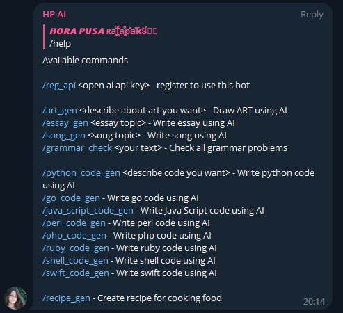 GitHub - horapusa-lk/OpenAI-TG: Open ai telegram bot