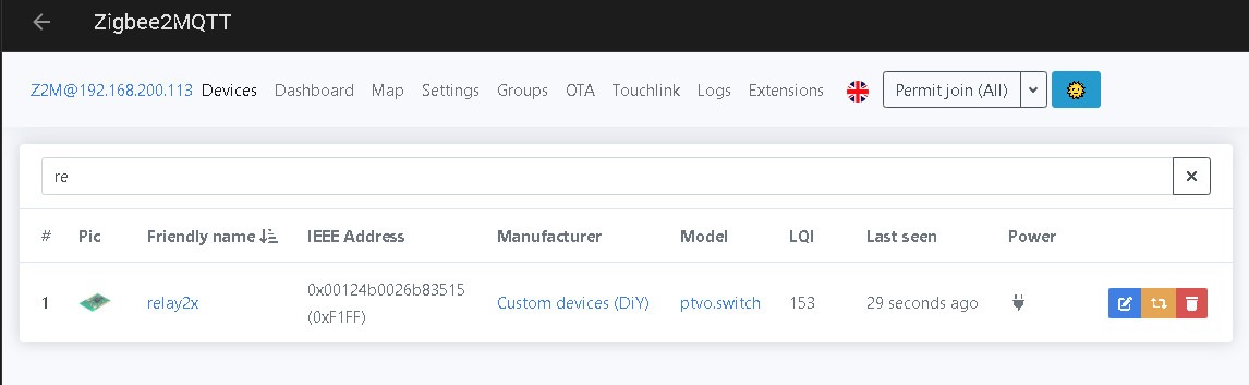 Zigbee реле 2х — Teletype