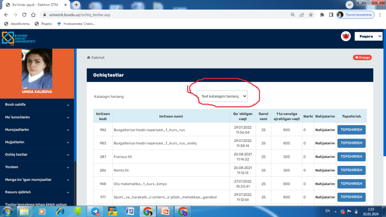 Olimpiadada ishtirok etish yo'riqnomasi. uniwork.buxdu.uz saytiga kiring\r \r \r Agar siz ro ...