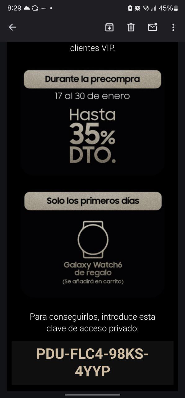 Código Samsung S24 EQQ (estudiantes) - Forocoches