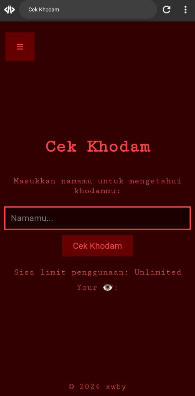 GitHub - VynaaValerie/CekKhodam: Cek khodam - Cek jodoh - Just for fun😂👻